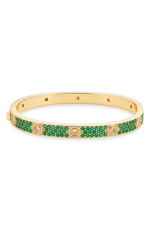 Sterling Forever Lumire 14k Plate Cubic Zirconia Bangle - Gold