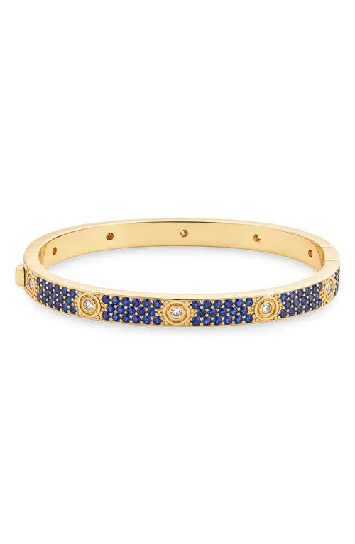 Sterling Forever Lumire 14k Plate Cubic Zirconia Bangle - Gold