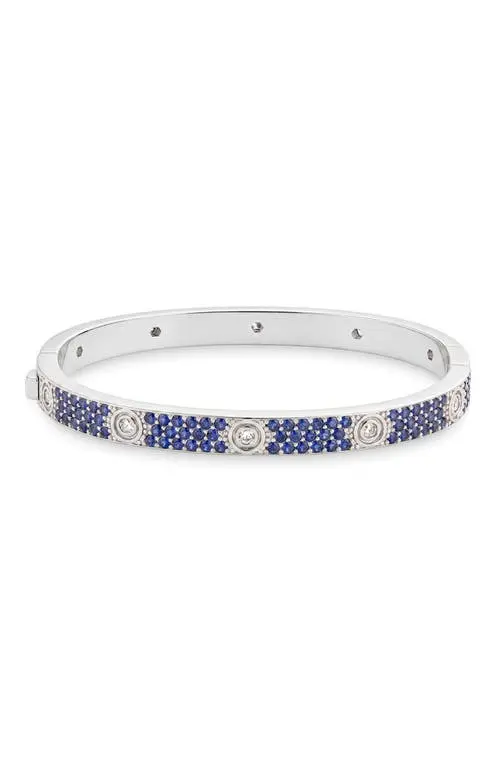 Sterling Forever Lumire 14k Plate Cubic Zirconia Bangle - Silver