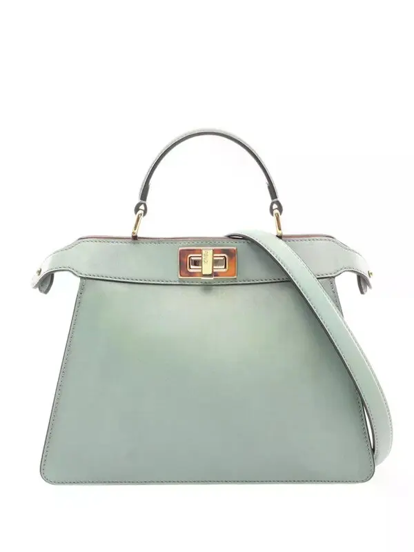 Fendi 2010-2026 Small Calfskin Selleria Peekaboo Iseeu Satchel - Green