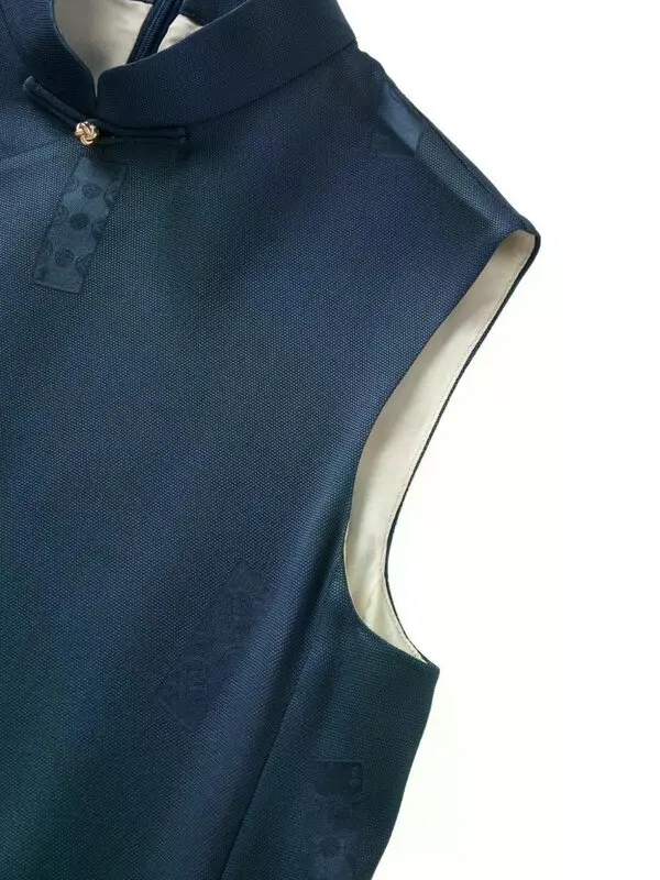 Shanghai Tang Mandarin-collar Silk Mini Dress