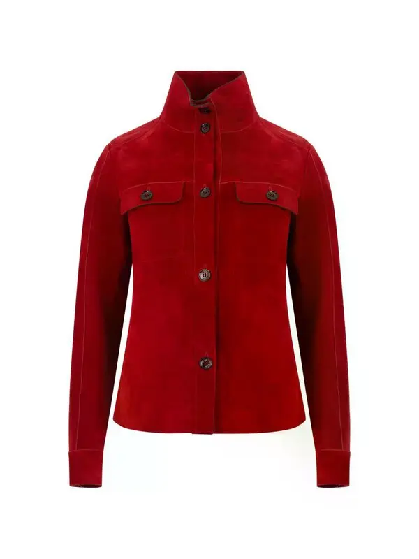 MOORER Flomena-p High-neck Suede Jacket