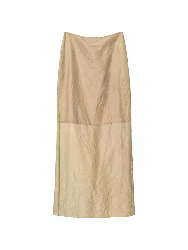 Christian Wijnants Crinkled Semi-sheer Midi Skirt - Neutrals