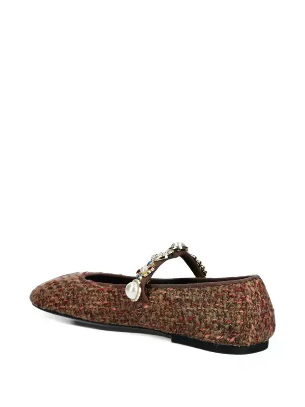 Jeffrey Campbell Amarissa Embellished Tweed Ballet Flats