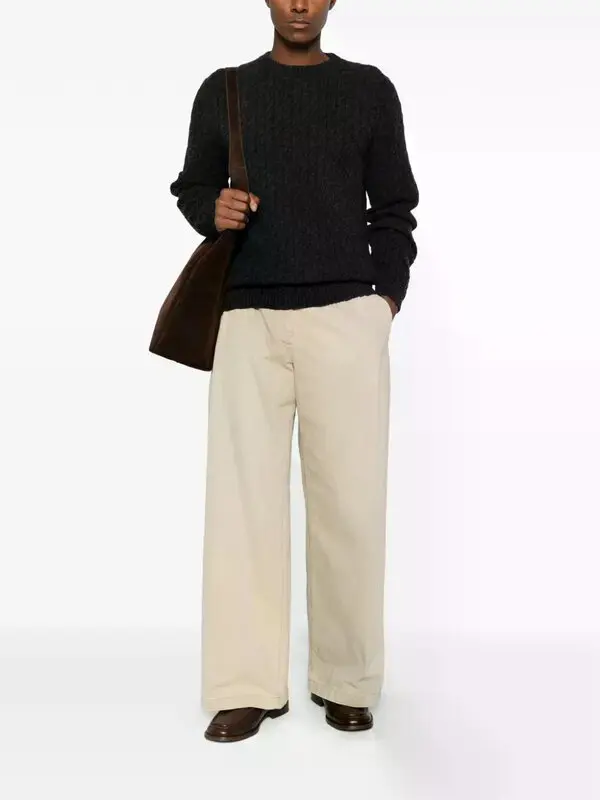 AMARANTO Cable-knit Crew-neck Sweater