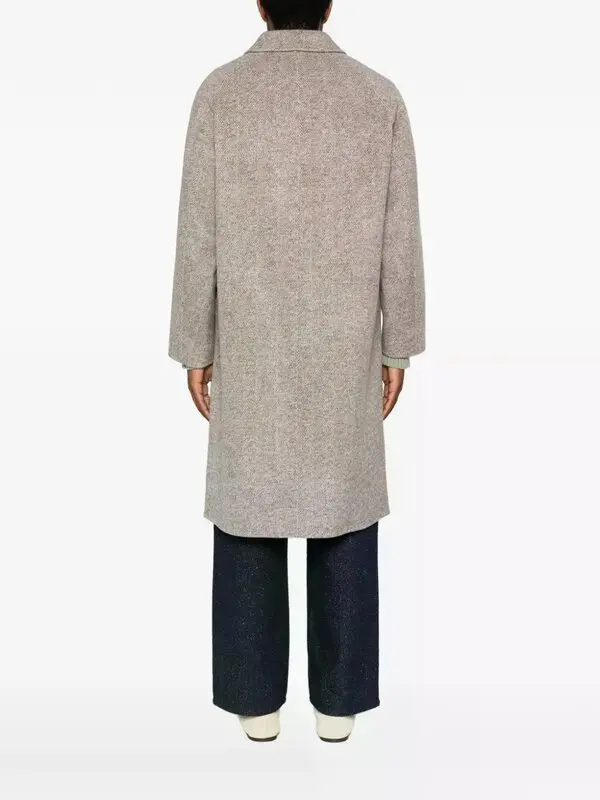 AMARANTO Herringbone-pattern Raglan-sleeve Coat