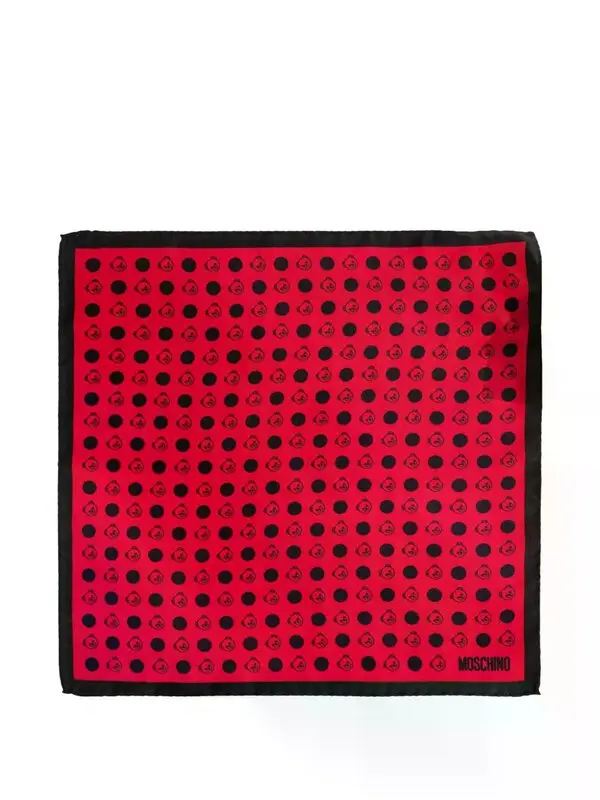 Moschino Teddy Bear Polka-dot Pocket Square - Red