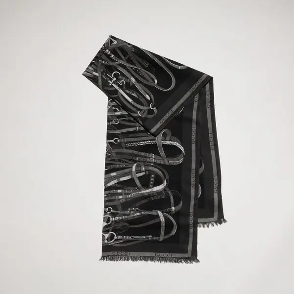 Gucci Printed Wool Silk Stole