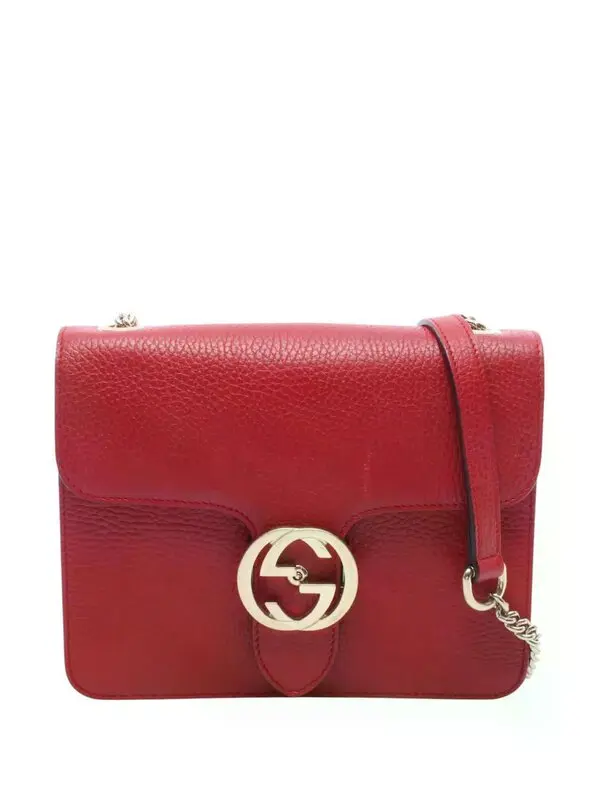 Gucci 2016-2026 Small Dollar Calfskin Interlocking G Crossbody Bag - Red