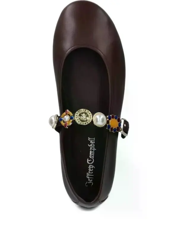 Jeffrey Campbell Amarissa Embellished Buckled Ballet Flats