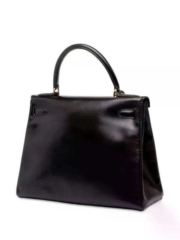 Hermès 1988 Box Calf Kelly Retourne 28 Satchel - Black