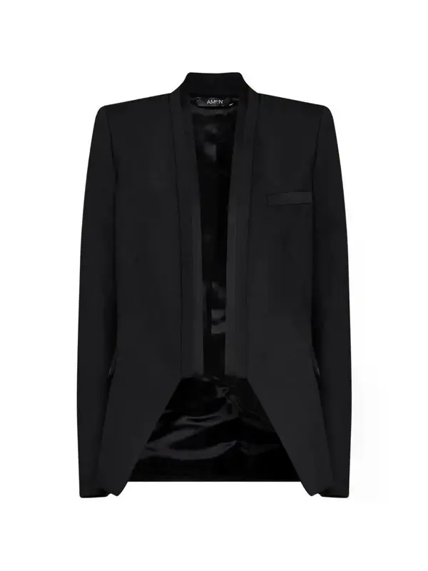 Amen Satin-trim Open-front Jacket