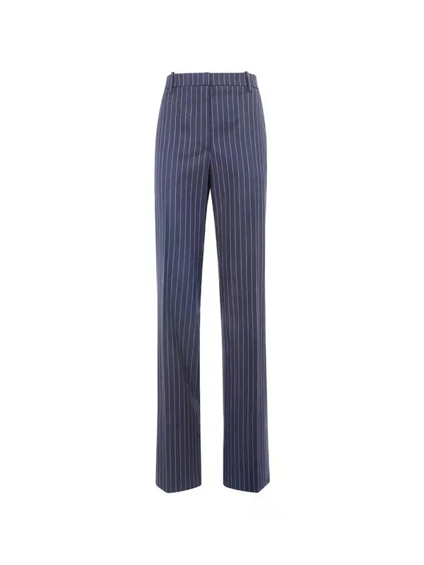 TOM FORD Corded Chalk-stripe Wool Tailored Straight Boyfriend Pants