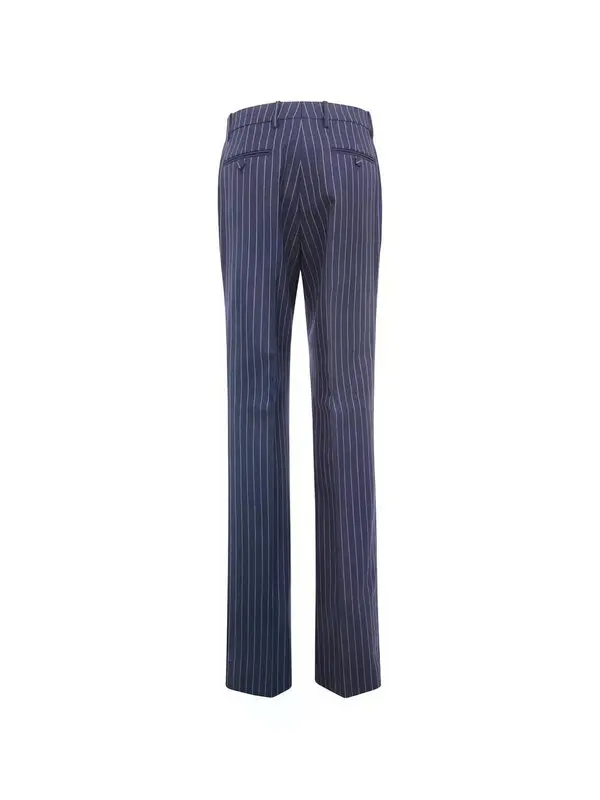 TOM FORD Corded Chalk-stripe Wool Tailored Straight Boyfriend Pants
