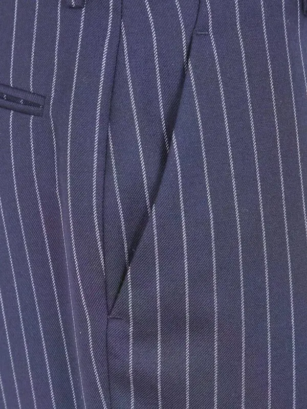 TOM FORD Corded Chalk-stripe Wool Tailored Straight Boyfriend Pants