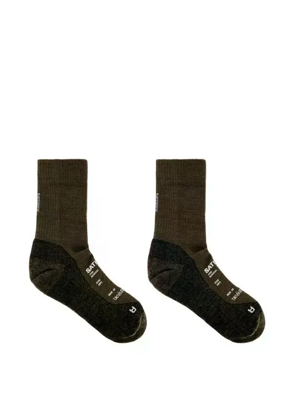 Satisfy Ribbed Wool-blend Socks - Brown