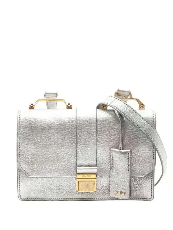 Miu Miu 2010-2026 Metallic Goatskin Madras Crossbody Bag