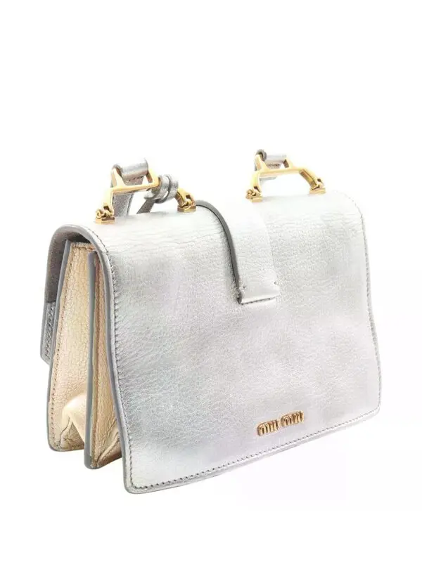 Miu Miu 2010-2026 Metallic Goatskin Madras Crossbody Bag