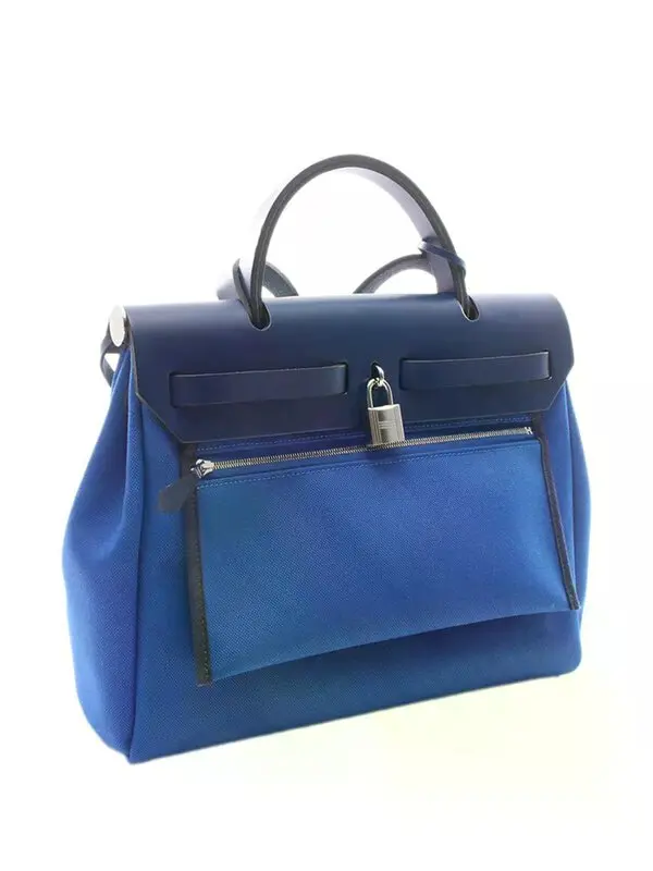 Hermès 2022 Toile Herbag Zip 31 Satchel - Blue