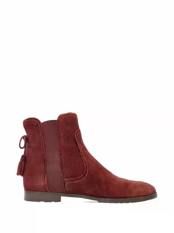 AQUAZZURA Frou Frou Tassel Ankle Boots - Red