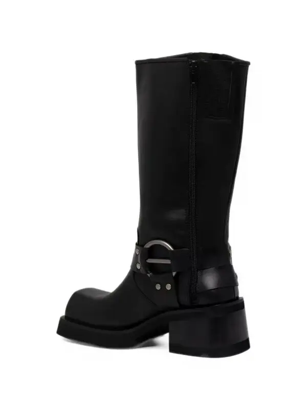 Jeffrey Campbell Fraudulent Buckle-strap Square-toe Boots