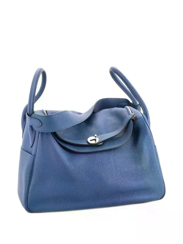 Hermès Lindy Bag Clemence 34 Satchel - Blue