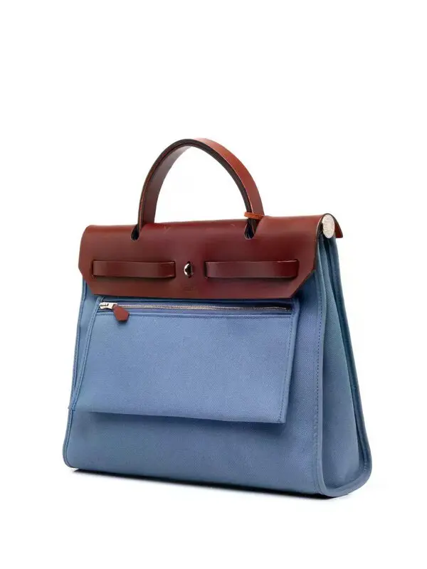 Hermès 2017 Toile Herbag Zip 31 Satchel - Blue