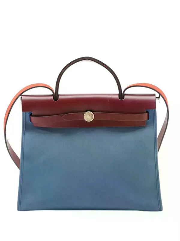 Hermès 2015 Toile Herbag Zip 31 Satchel - Blue