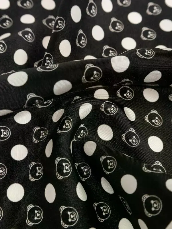Moschino Teddy Bear Polka-dot Pocket Square - Black