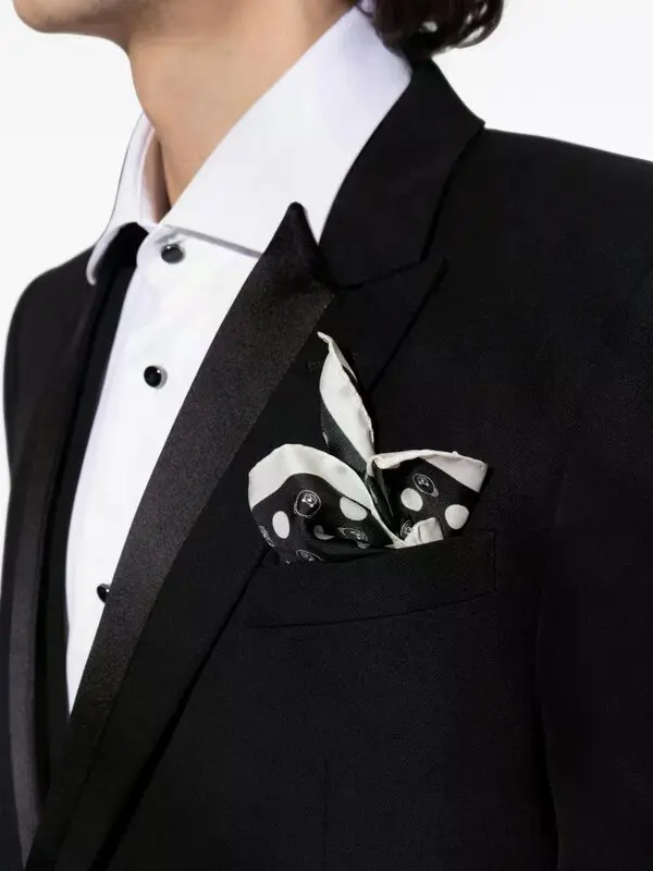 Moschino Teddy Bear Polka-dot Pocket Square - Black