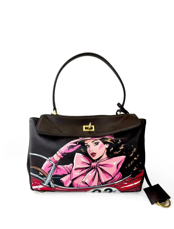MAISON RUBAIYAT Henriette Hand-painted Leather Shoulder Bag – Retro Rally