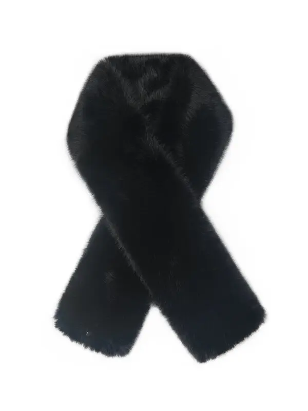 MISS CIRCLE NEW YORK Jazmin Multi-wear Faux Fur Scarf - Black