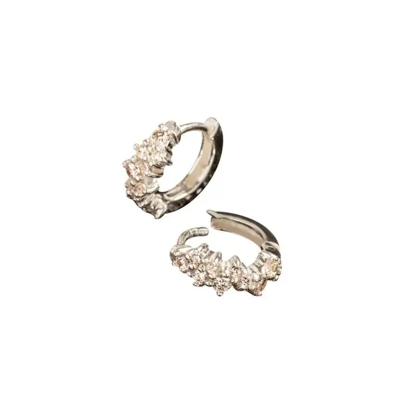 CLAIRE HILL DESIGNS Galaxy Sparkly Huggie Earrings - Silver