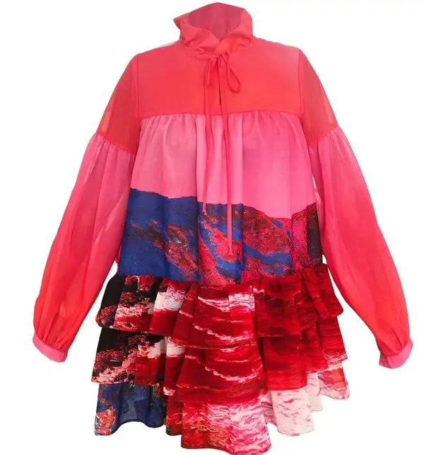 MAXJENNY Mini Dress Blue Landscape