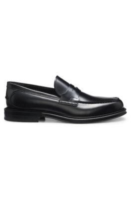 BOSS Brush-off Leather College Loafers Made In Italy