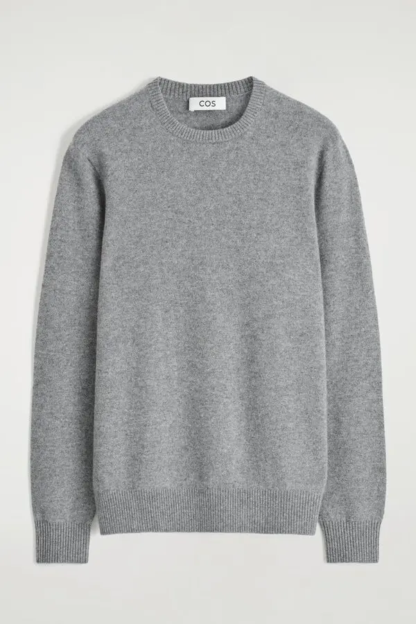 Cos Seamless Pure Cashmere Crew-neck Sweater - Gray