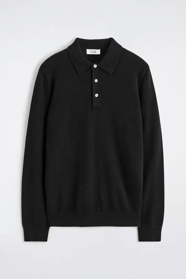 Cos Seamless Pure Cashmere Polo Shirt - Black