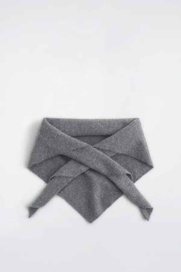 Cos Pure Cashmere Triangle Scarf - Gray