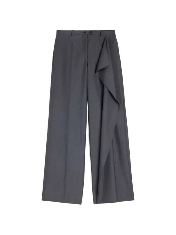 JIL SANDER Fil-à-fil Wool Trousers - Gray