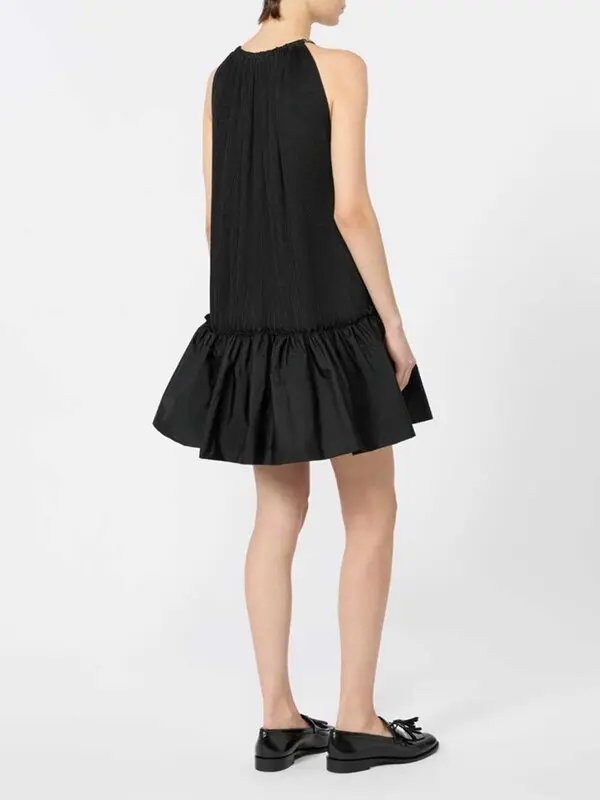 Max Mara Short Sleeveless Dress In Pleated Taffeta