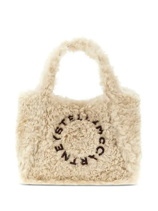 Stella McCartney Shearling-effect Tote Bag With Logo - Multicolor