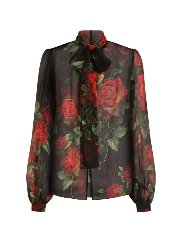 Dolce & Gabbana Printed Blouse - Black