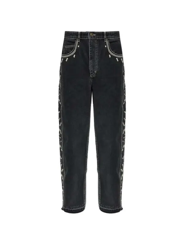 Isabel Marant Étoile Marant Jorian Embroidered Jeans - Black