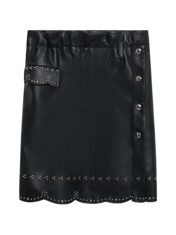 Marni Leather Skirt With Micro-studs - Black