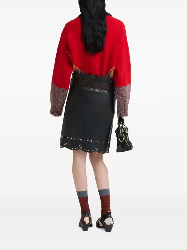 Marni Leather Skirt With Micro-studs