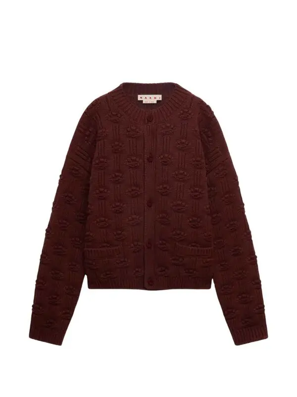 Marni Brown Wool And Cashmere Fisherman Cardigan