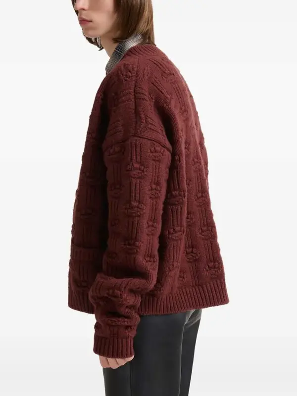Marni Brown Wool And Cashmere Fisherman Cardigan
