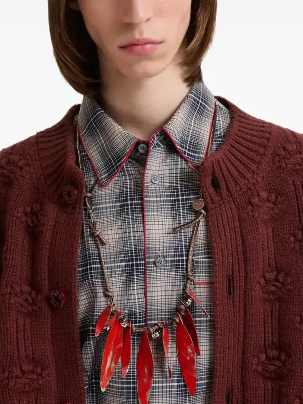 Marni Brown Wool And Cashmere Fisherman Cardigan