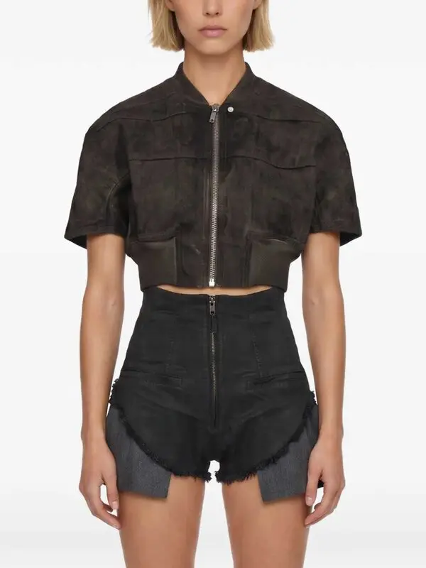 Rick Owens Tatlin Short-sleeved Cropped Jacket