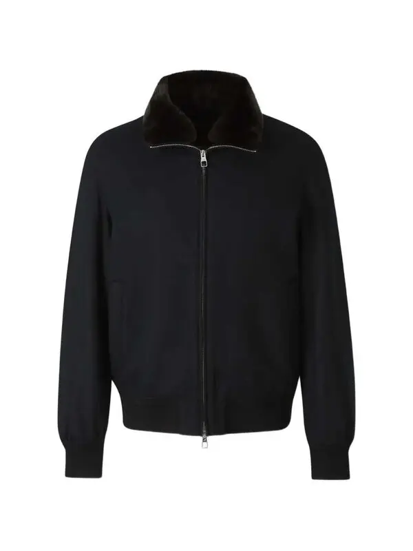 MONTECORE Faux-fur Collar Bomber Jacket - Black
